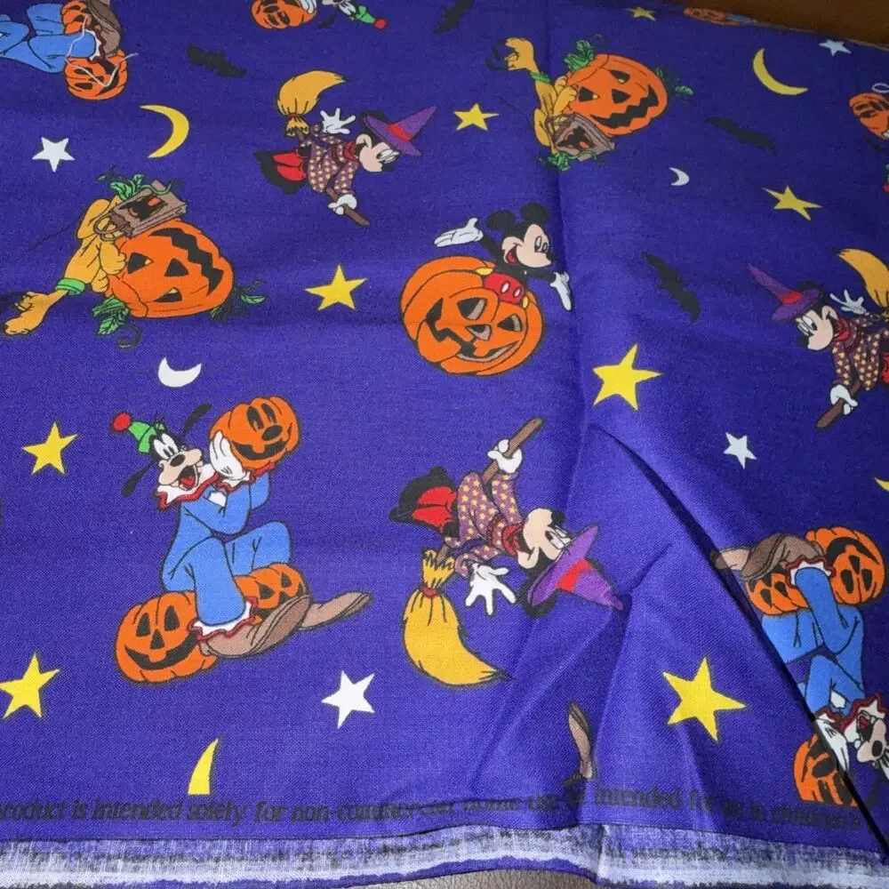 Disney | Office | Halloween Yard Plus 3 In Disney Cotton Fabric Purple ...